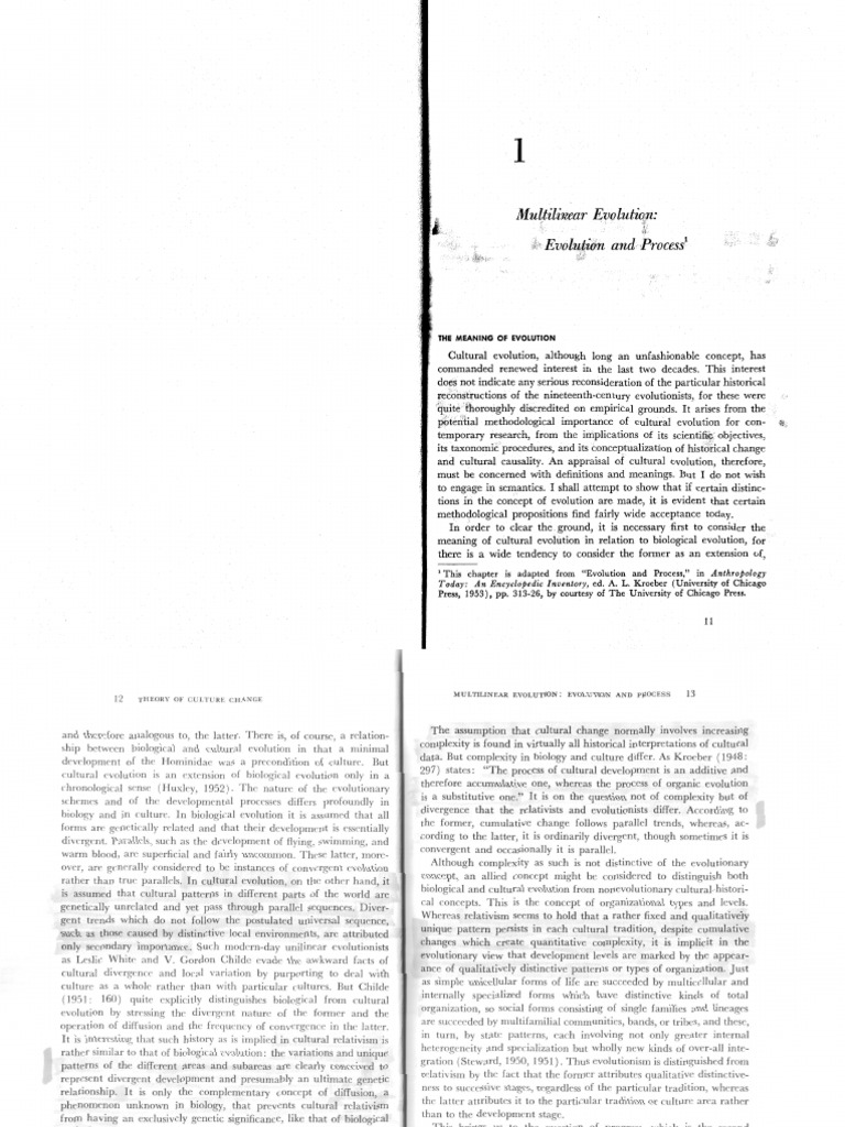 Steward, Julian. Multilinear Evolution - Evolution and Process (1955 ...