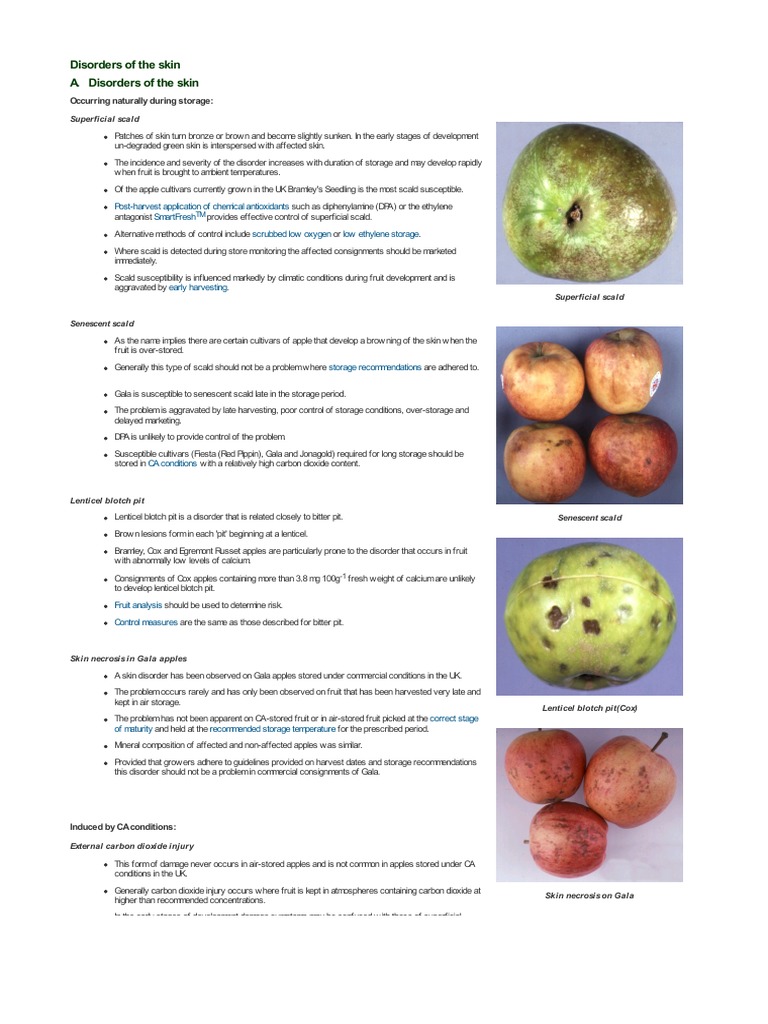 Disorders of The Skin A. Disorders of The Skin | PDF | Apple | Chemicals
