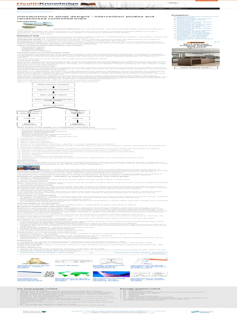 Introduction To Study Designs - Intervention Studies and Randomised ...