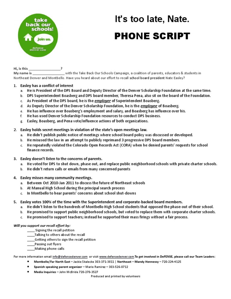 Recall Phone Script | Download Free PDF | Public Sphere | Government