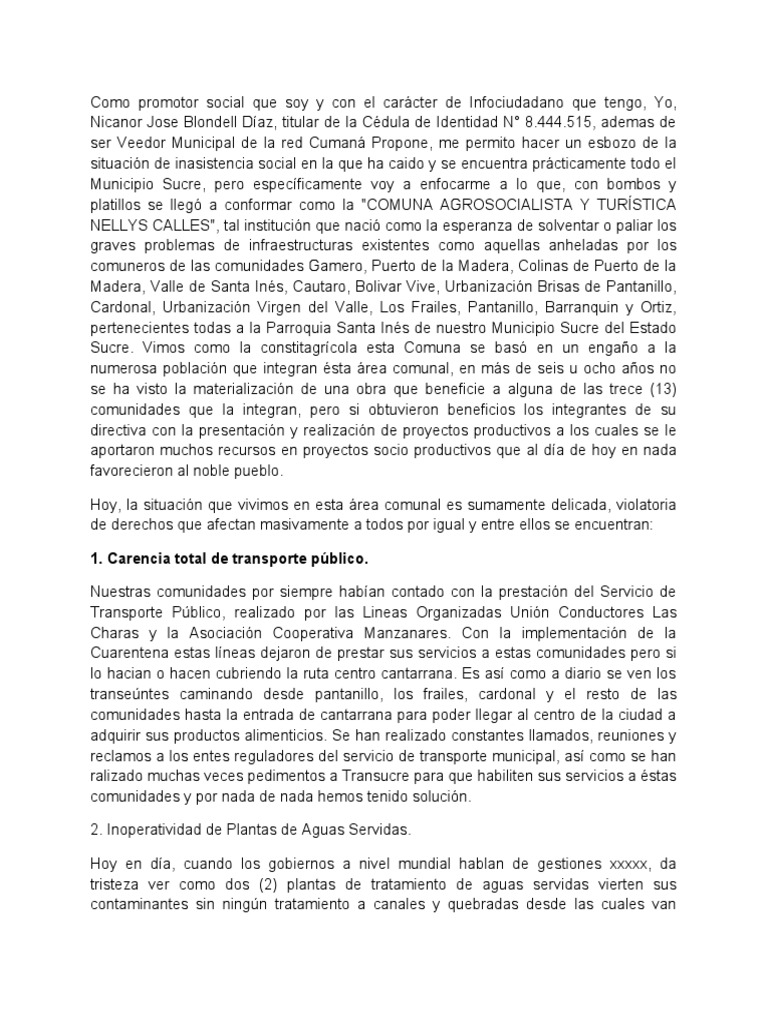 Problemas Comunitarios | PDF | Riego | Bienestar