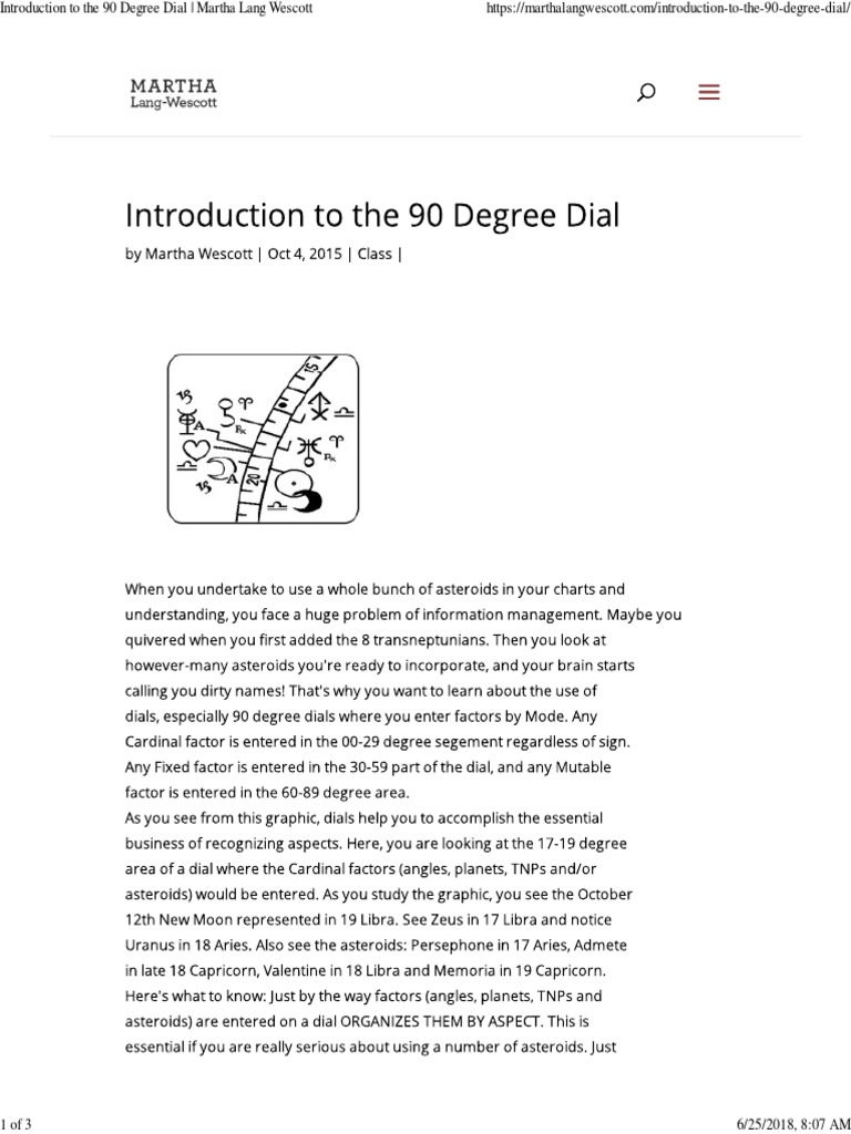 90 Degree Dial Astrology Overview | PDF