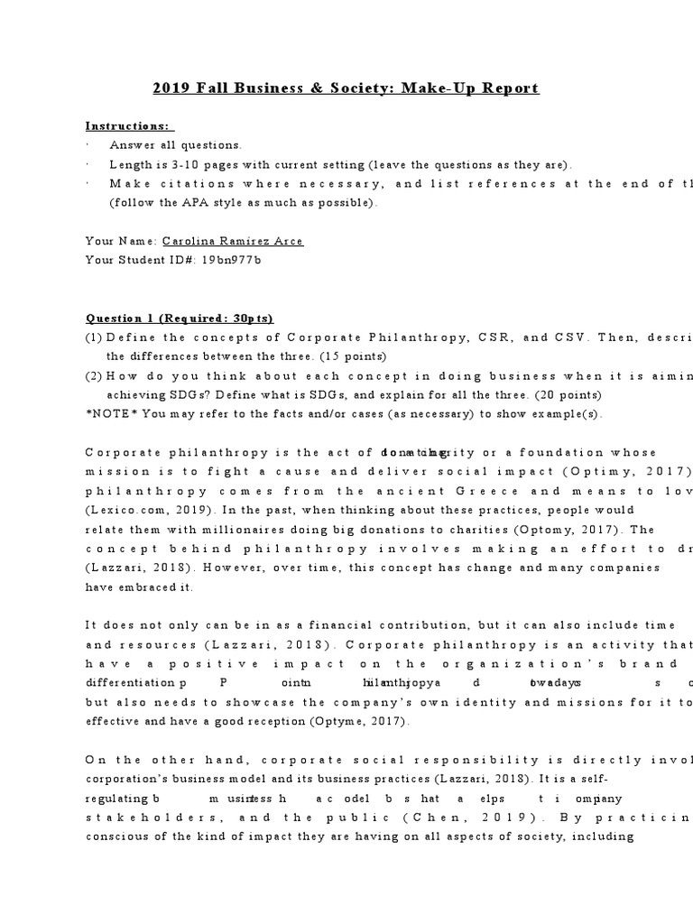 Business & Society Make-Up Report 2019 | PDF | Economies | Policy