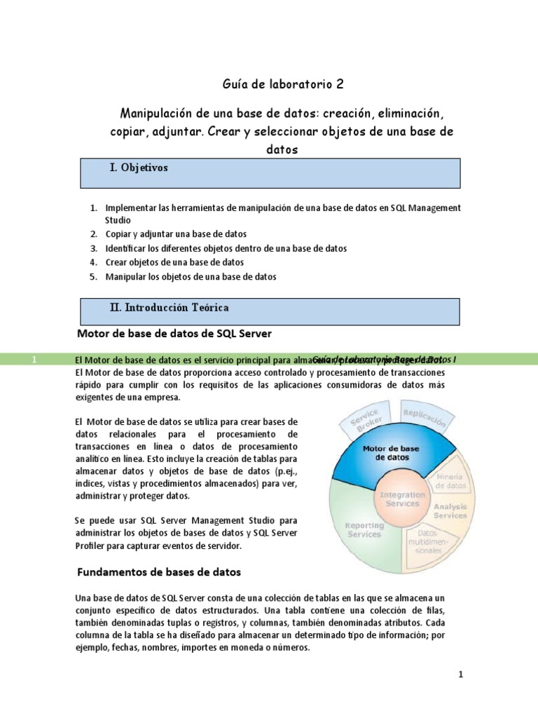 Guia de Laboratorio 2 Crear Base de Datos BDI | PDF | Servidor SQL de Microsoft | Tipo de datos