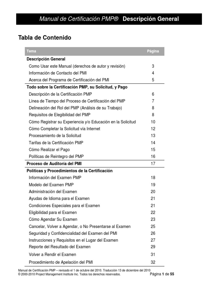 Manual de Aplicación PMP | PDF | Prueba (evaluación) | Business