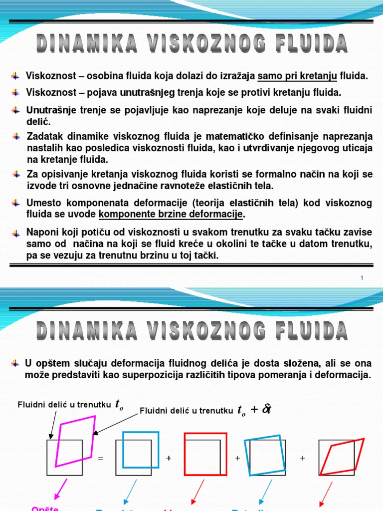 Dinamika Realnog Fluida - Viskozno Strujanje - 1 Dio PDF | PDF