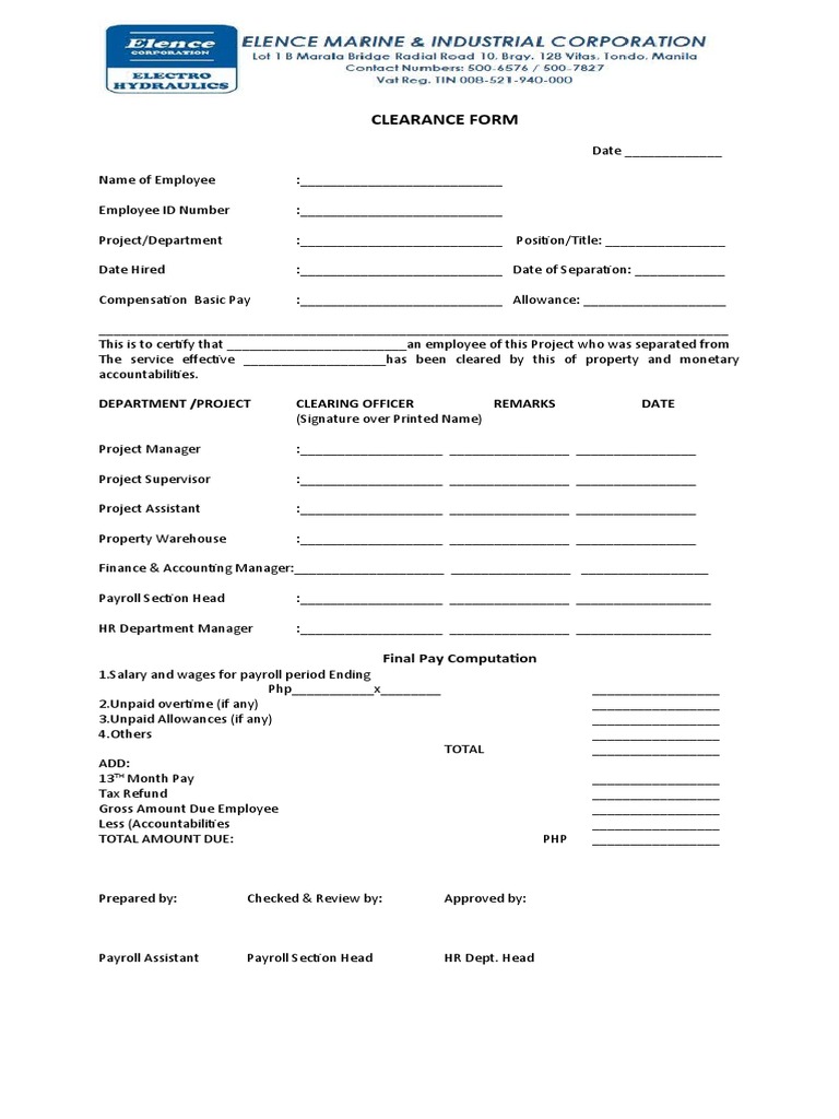 Clearance Form | PDF | Payroll | Government Finances