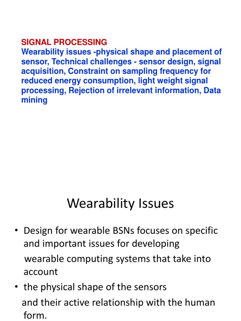 Unit 2 Wearable Systems | PDF | Telecommunications Engineering | Signal ...