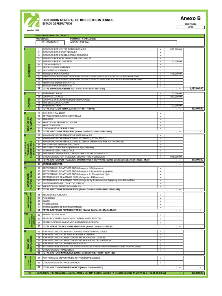 Formulario IR-1-2018 | PDF | Impuesto sobre la renta | Compartir (Finanzas)