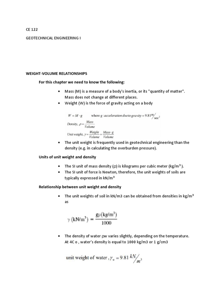 Ce 122 Chapter 2 PDF | PDF | Density | Quantity