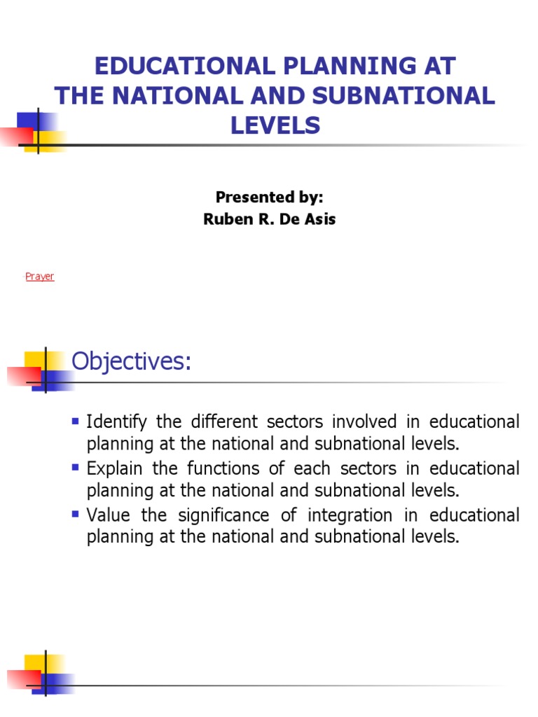 Deasis - Educational Planning at The National and Sub-National Levels ...