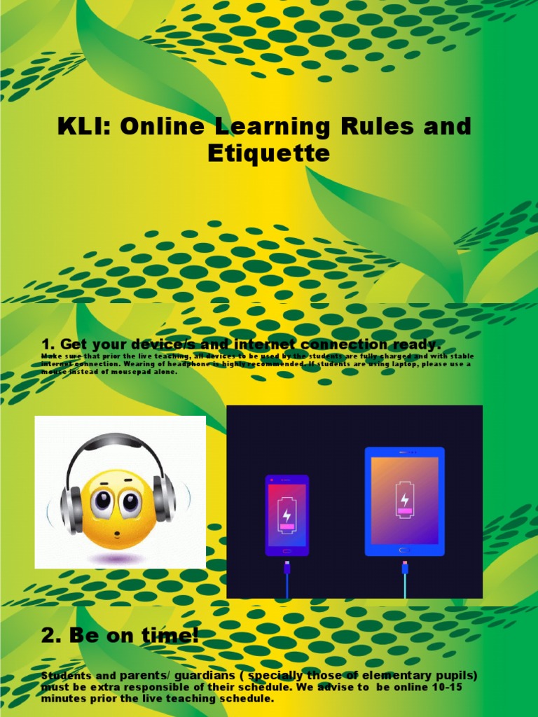 KLI: Online Learning Rules and Etiquette | PDF