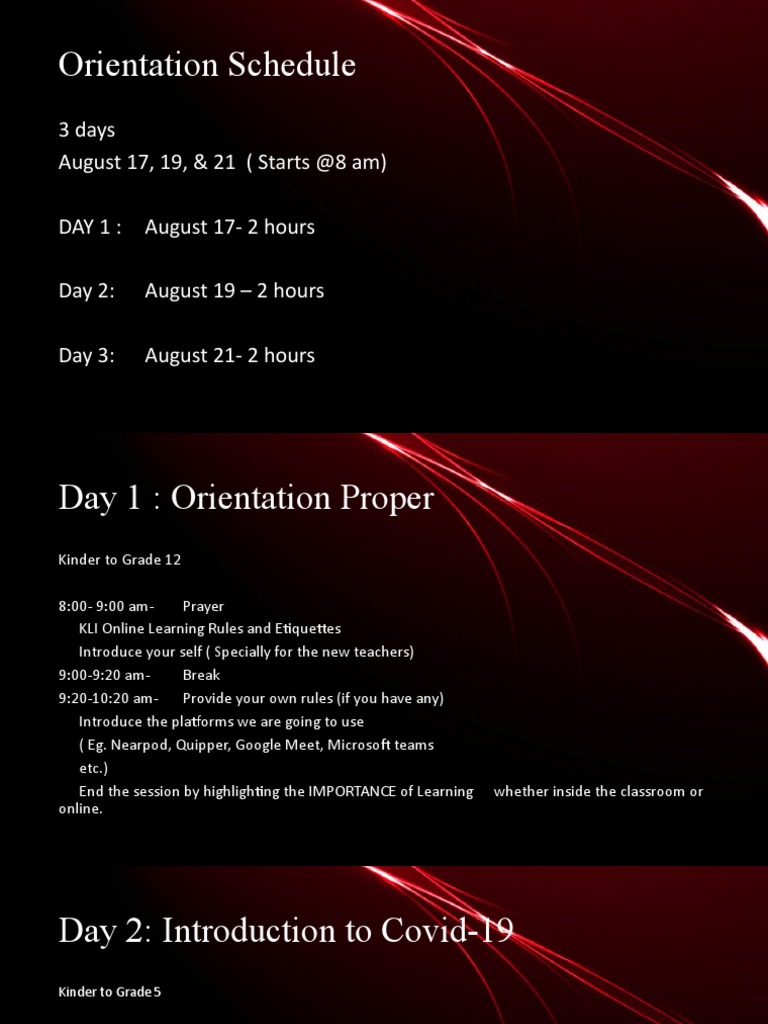 Teachers Orientation | PDF