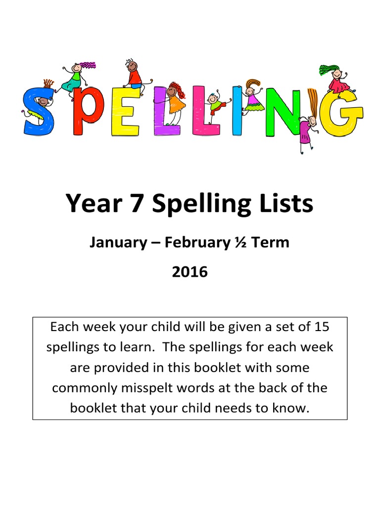Term 2.1 Year 7 Spelling List Booklet 1 | PDF | Computing And ...