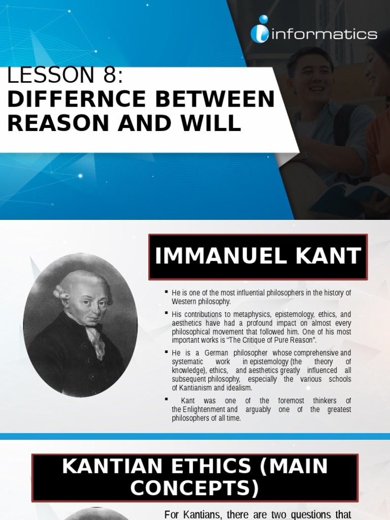 Lesson 8:: Differnce Between Reason and Will | PDF | Immanuel Kant | Metaphysics