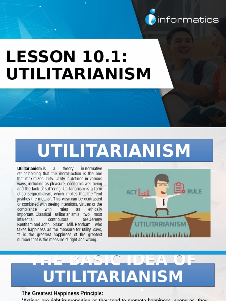 LESSON 10.1: Utilitarianism | PDF | Utilitarianism | John Stuart Mill