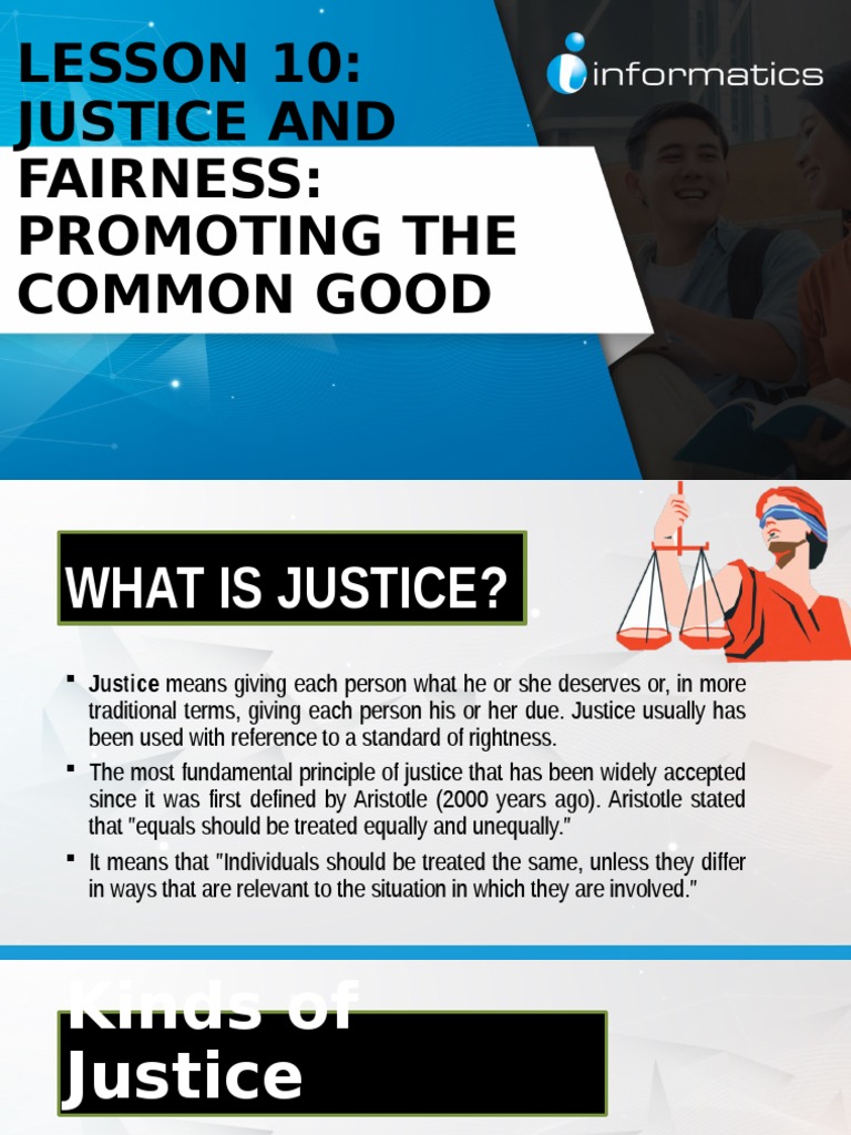 Lesson 10: Justice and Fairness: Promoting The Common Good | PDF | Taxes | Socialism