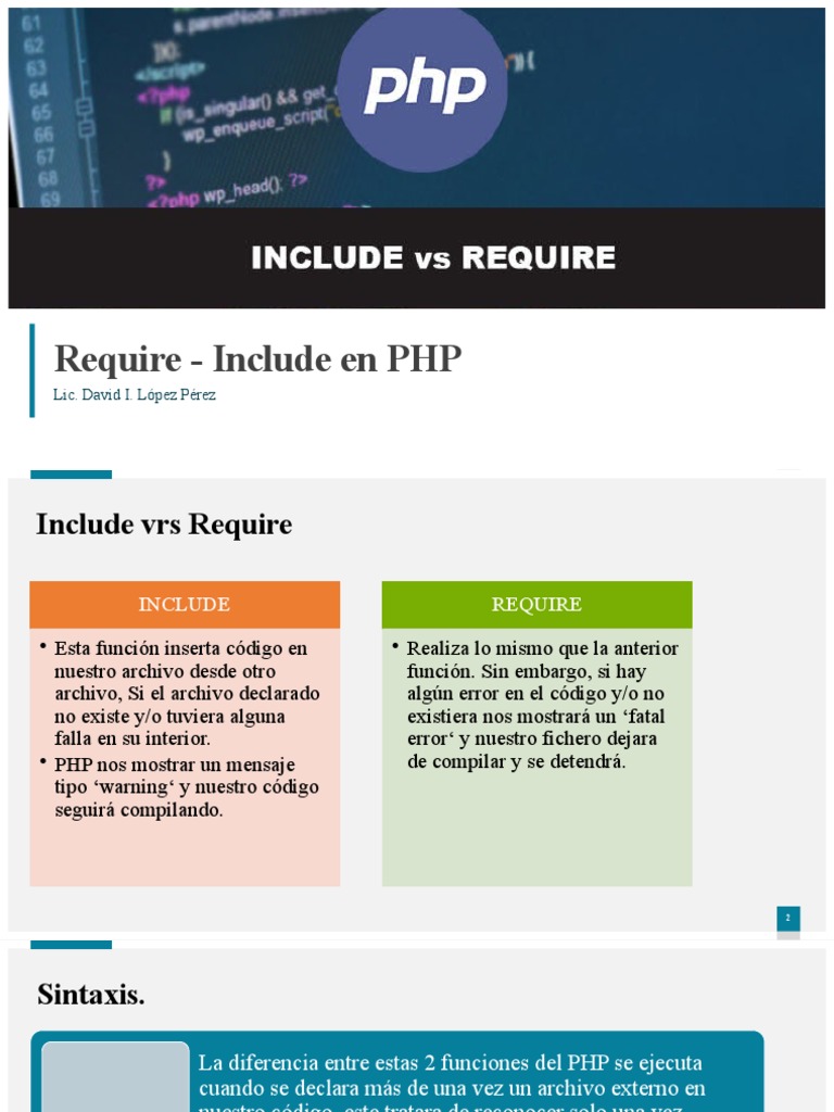 Require - Include en PHP | PDF | Php | Compilador