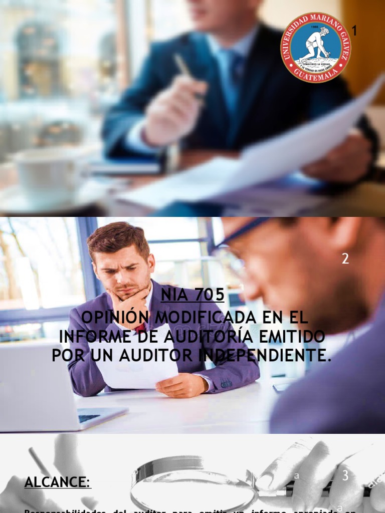 Presentacion Nia 705 | PDF | Contralor | Auditoría