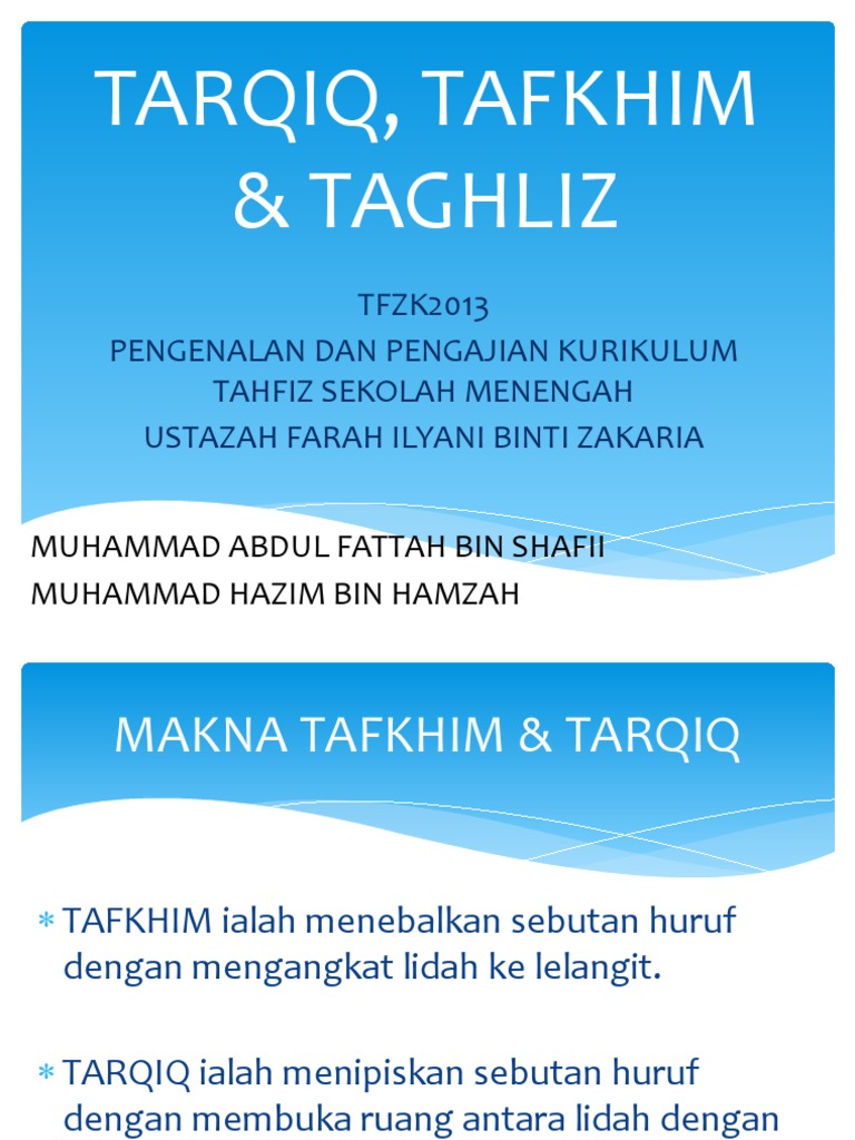 Pemahaman Tafkhim dan Tarqiq | PDF