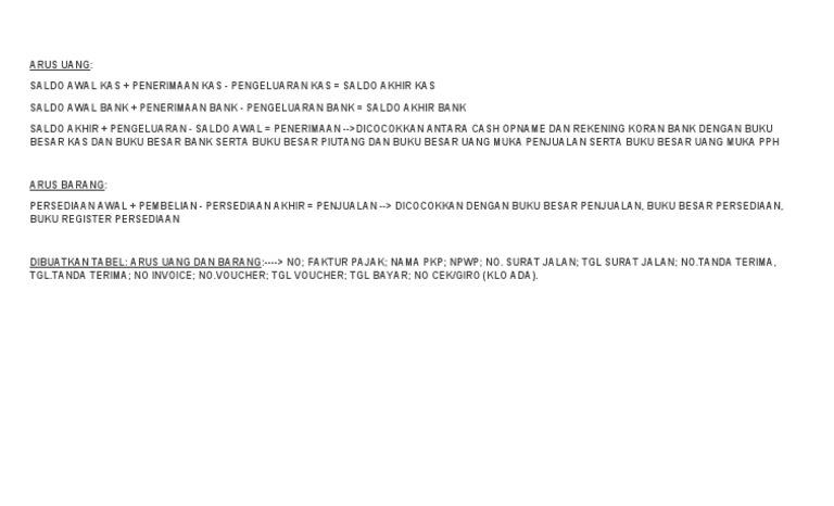 Arus Uang & Arus Barang | PDF | Pengelolaan Keuangan & Uang