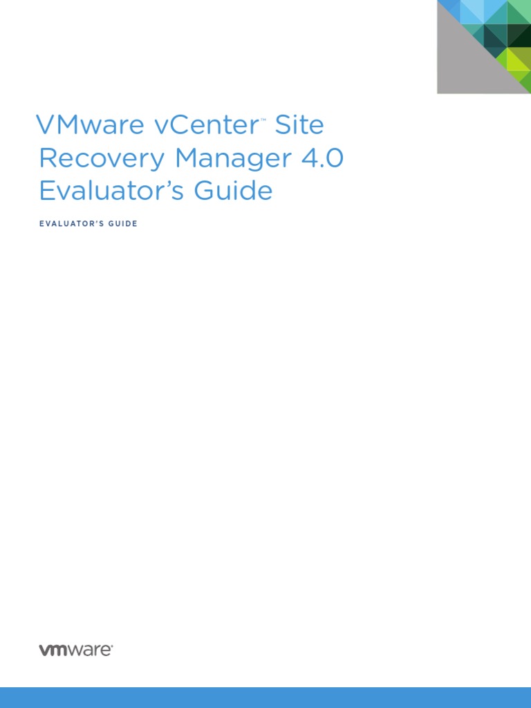 Vmware Vcenter Site Recovery Manager 4.0 Evaluator'S Guide | PDF | V ...