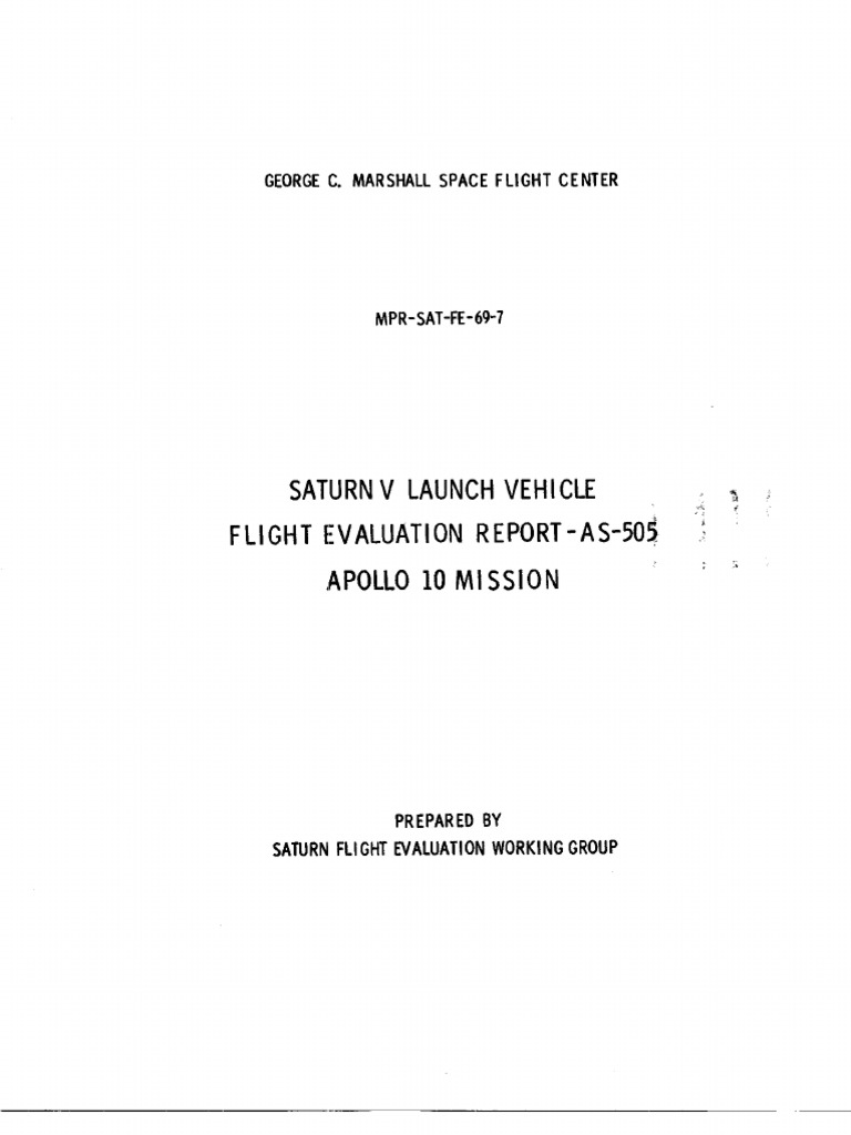 Saturn V Launch Vehicle Flight Evaluation Report - AS-505 Apollo 10 ...