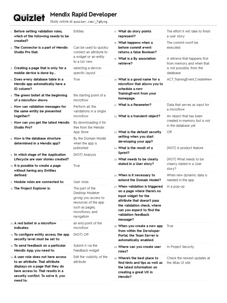 Mendix Rapid Developer Study Guide | PDF | Databases | Mobile App