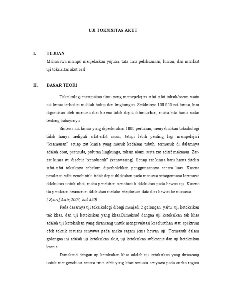 2 Laporan Uji Toksisitas Akut | PDF