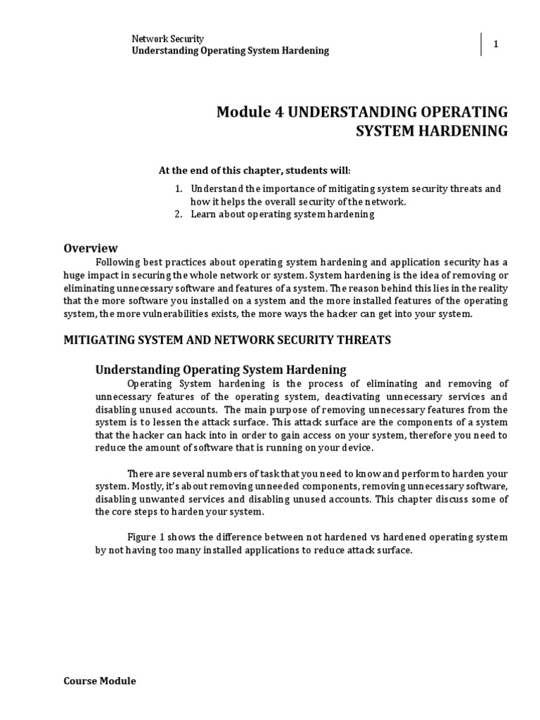 Understanding Operating System Hardening | Download Free PDF | Operating System | Microsoft Windows
