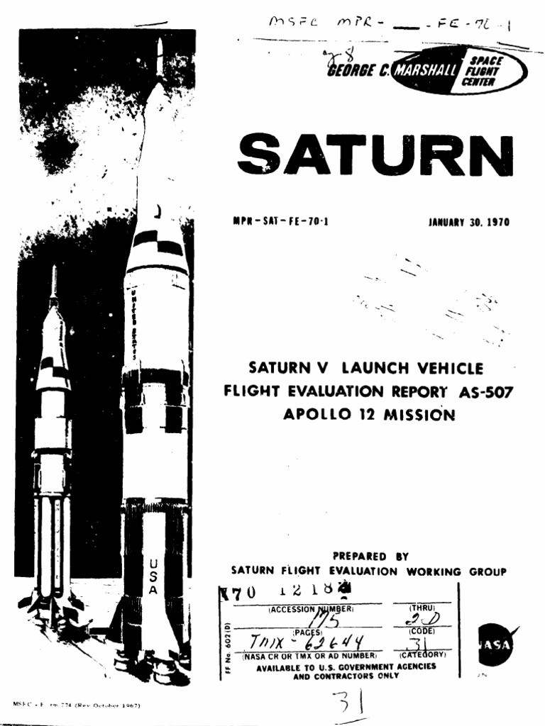 Saturn VLaunch Vehicle Flight Evaluation Report - AS-507 Apollo 12 ...