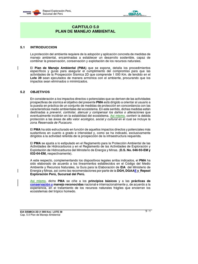 Pama Repsol | PDF | Evaluación de impacto ambiental | Perú