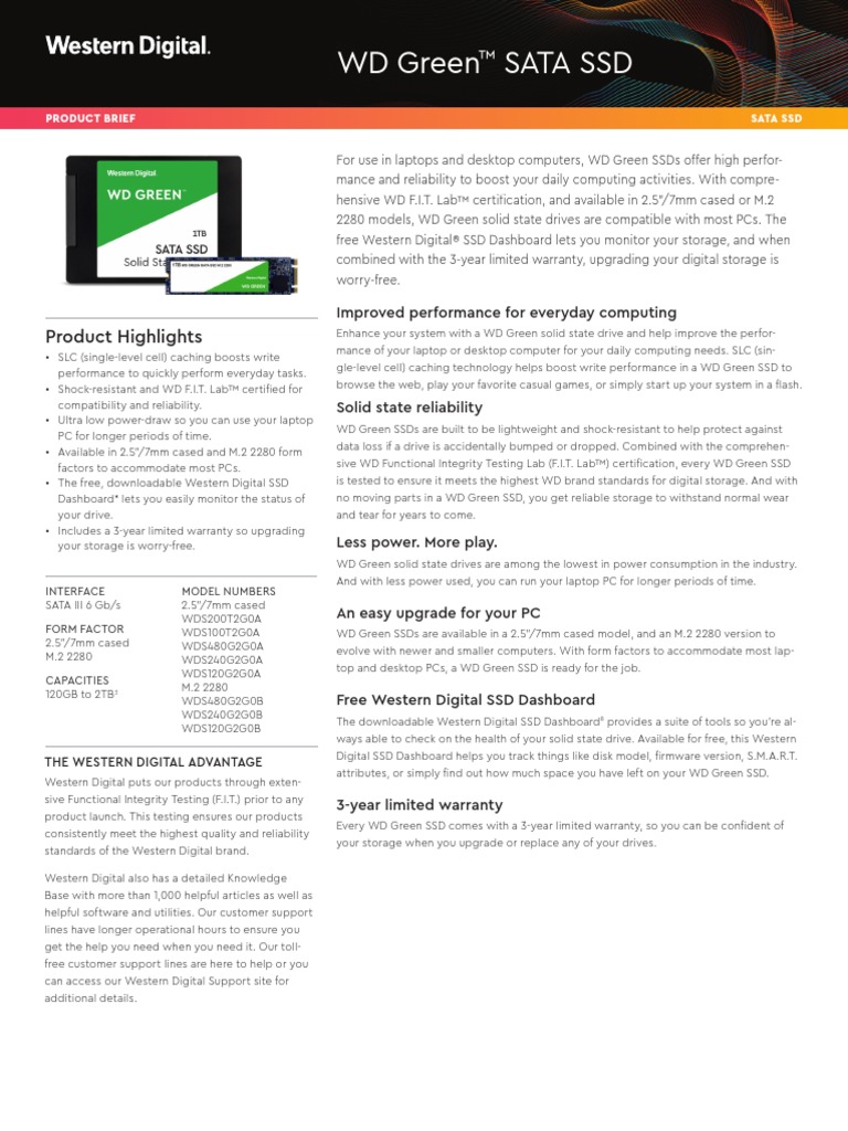 Western - Digital 4810205649 Internal Drives - WD Green SSD - Product ...