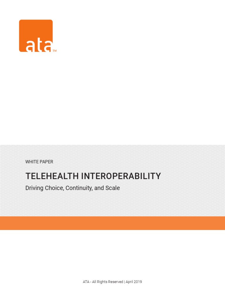 Telehealth Interoperability White Paper | PDF | Electronic Health Record | Interoperability