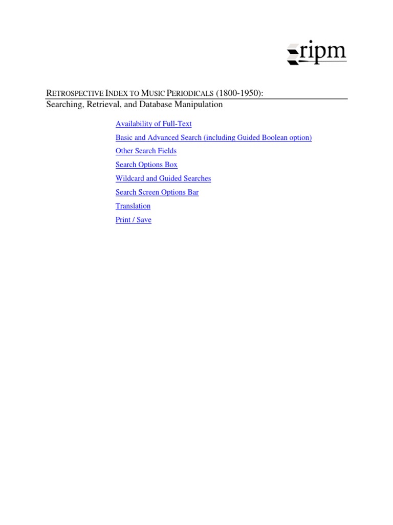 RIPM User Guide | PDF | Software | Information Science