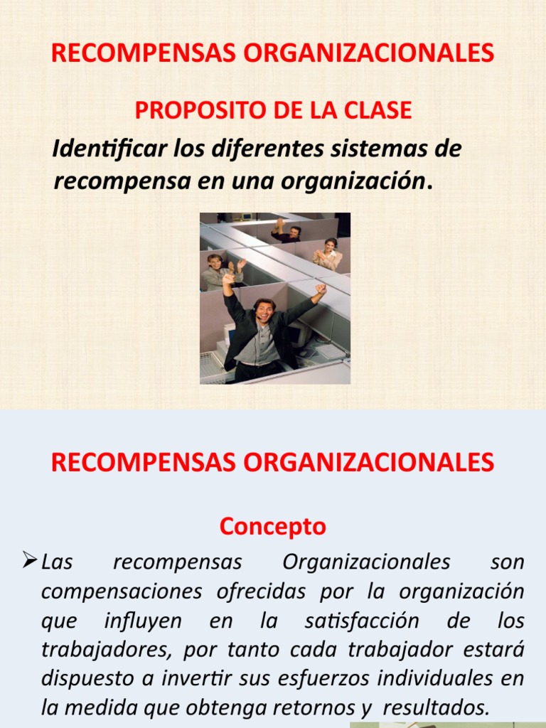 Tipos y Sistemas de Recompensas Organizacionales | PDF