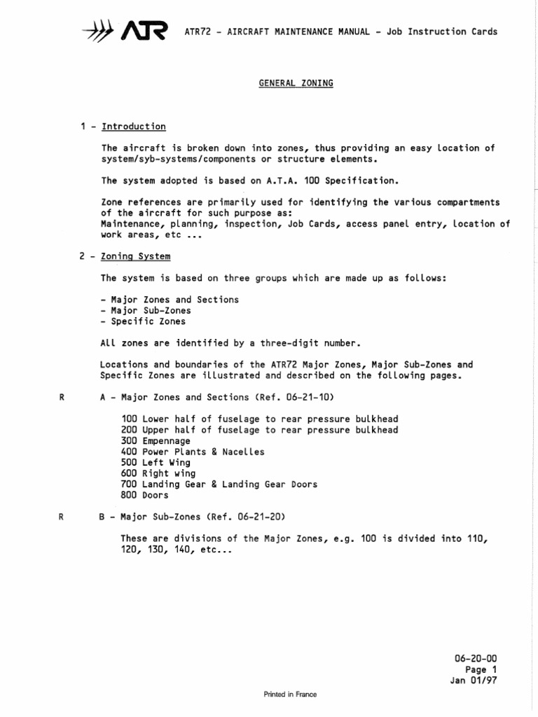 ATR72 Aircraft Zoning System | PDF | Aerospace | Vehicles