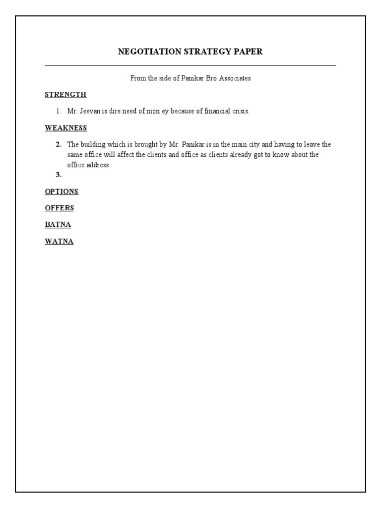 Strategy Paper 1 | PDF