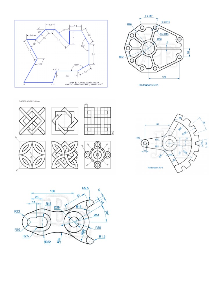 Ejercicios de Dibujo de Autocad Basico | PDF
