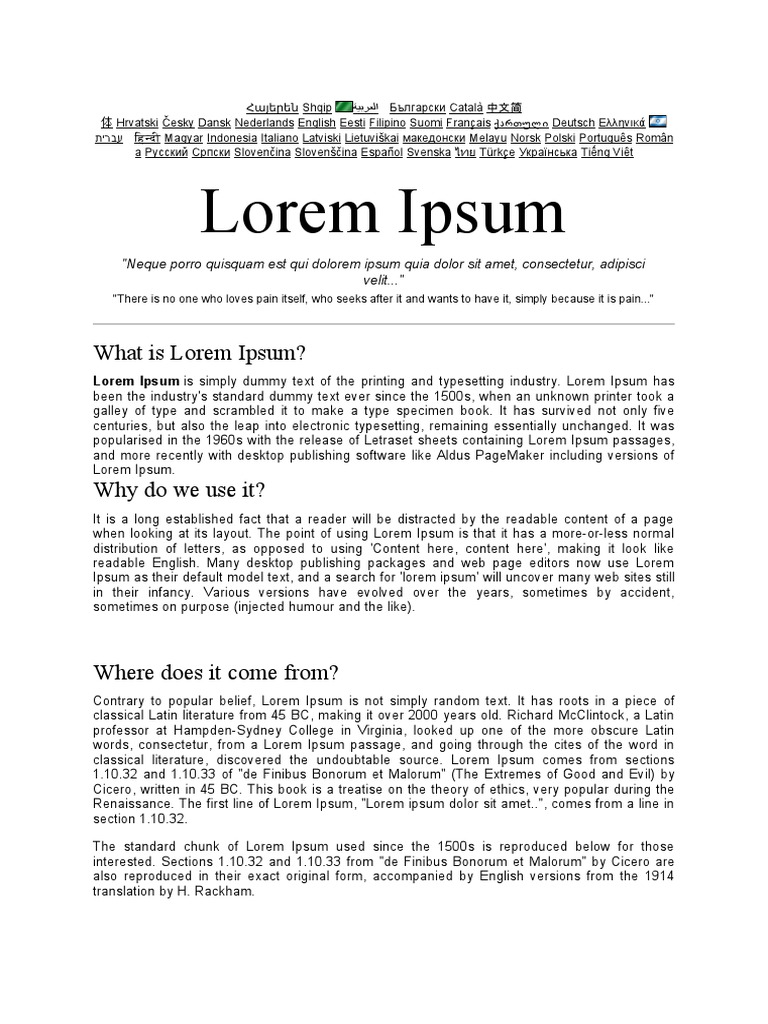 What Is Lorem Ipsum? | PDF