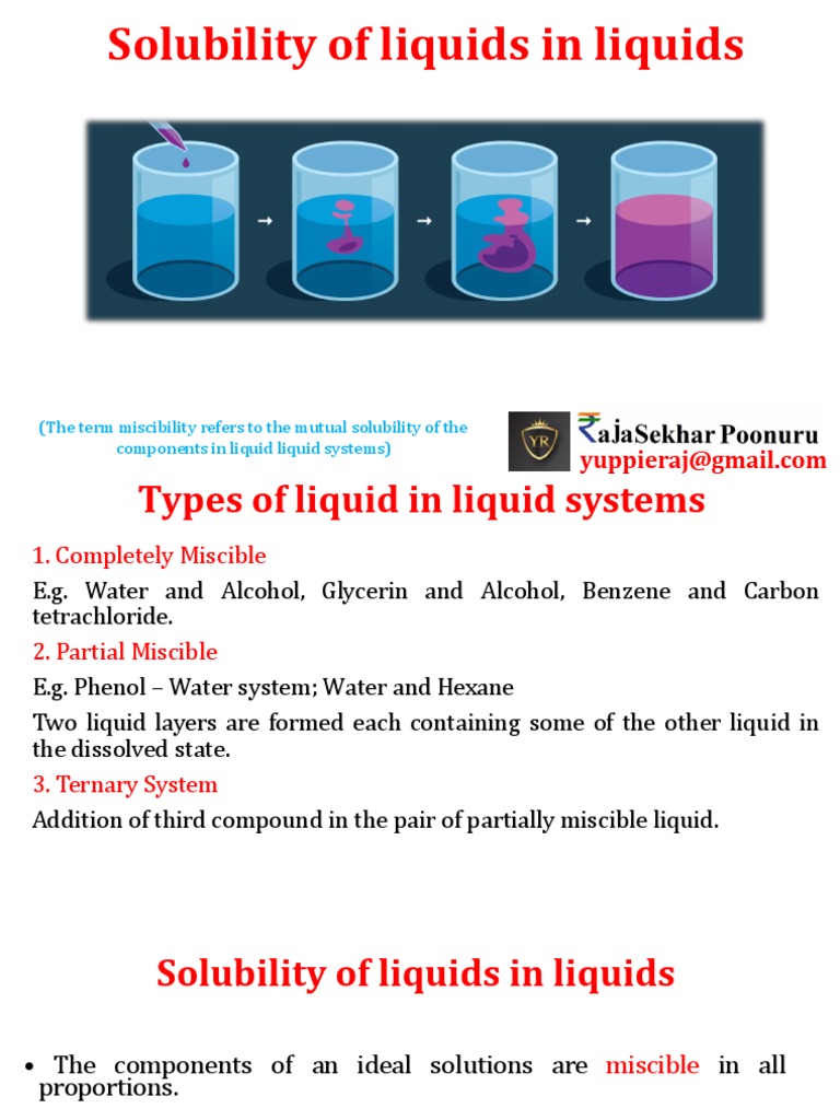 Solubility of Liquids in Liquids | PDF | Solution | Solubility