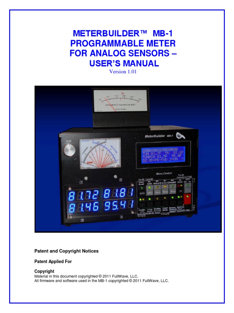 mb1 Generic Meter Applications v1.01 PDF | PDF | Sensor | Calibration