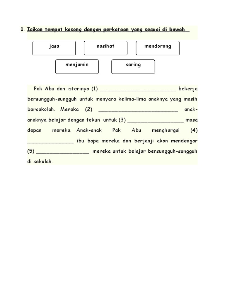 Mengisi Tempat Kosong dalam Teks | PDF