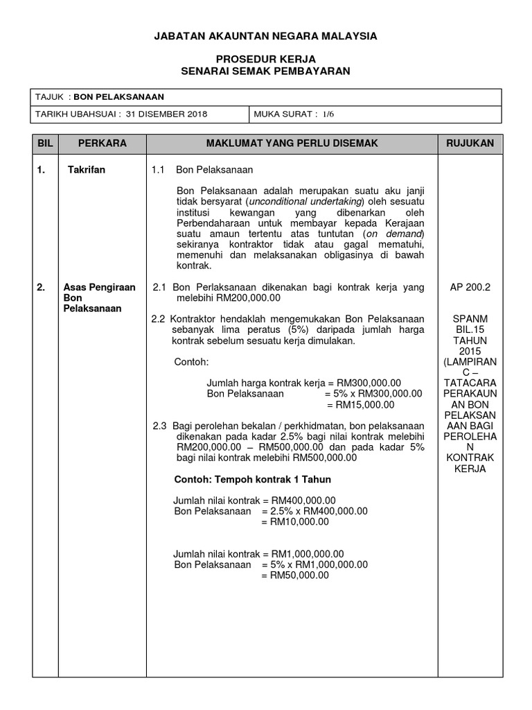 Bon Pelaksanaan | PDF