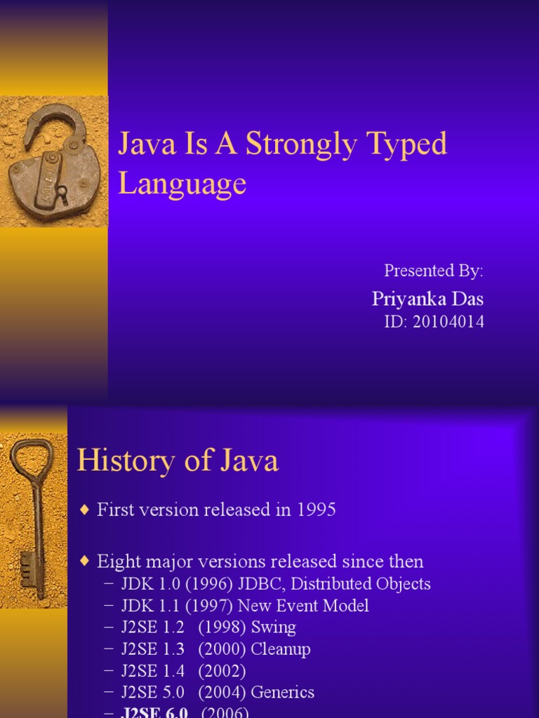Java Is A Strongly Typed Language | PDF | Java Version History | Java ...