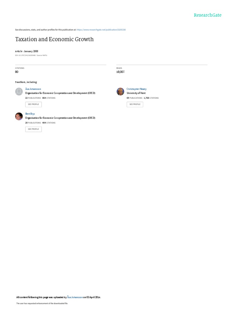 Taxation and Economic Growth | PDF | Economic Growth | Gross Domestic ...