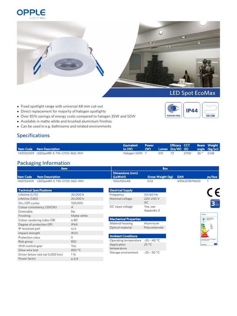 Led Spot Ecomax: Specifications | PDF | Alternating Current | Electric ...