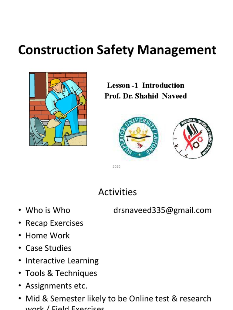 Lecture - 1 Construction Safety Management | PDF | Occupational Safety ...