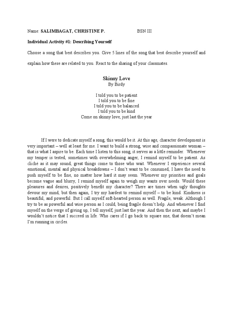 Salimbagat IndividualActivity | PDF