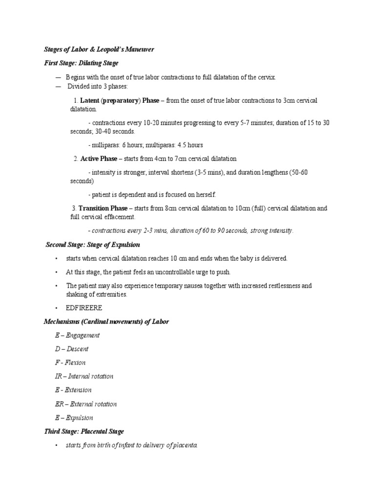 Stages of Labor | PDF | Pelvis | Childbirth